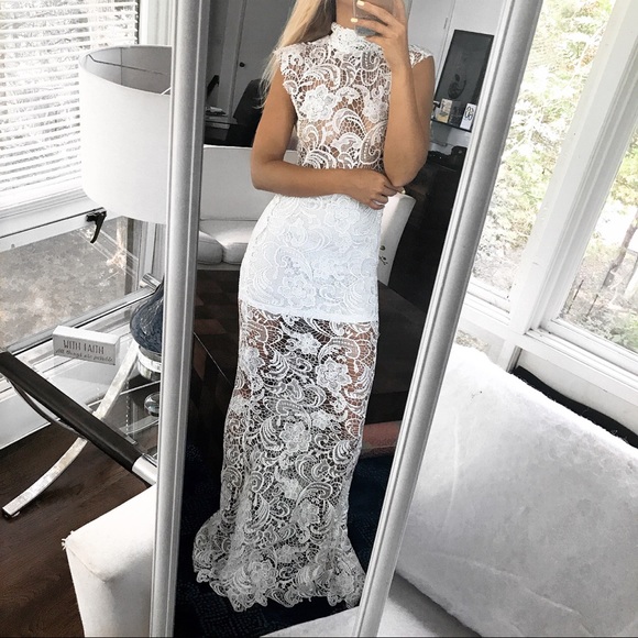 Dresses | Tall White Lace Goddess Form Fitting Maxi Dress | Poshmark